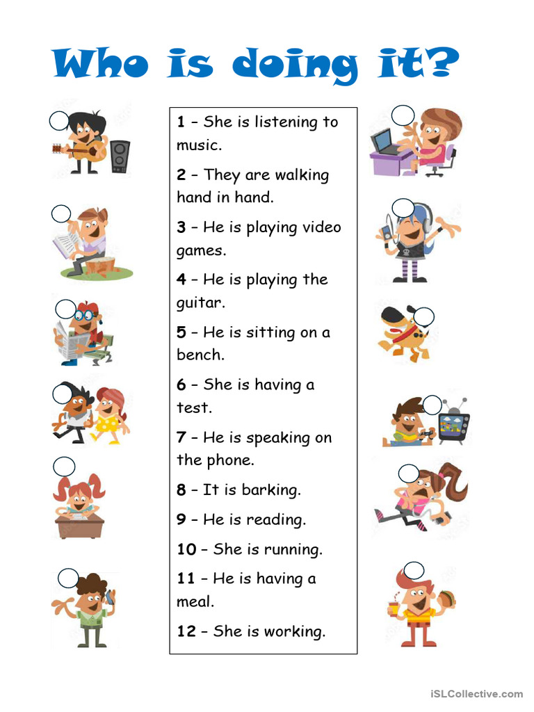 Present Continuous - Who Is Doing It | PDF