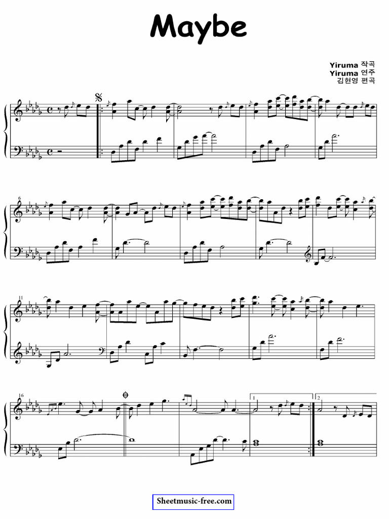 Maybe Sheet Music Yiruma (SheetMusic Free Com) | PDF