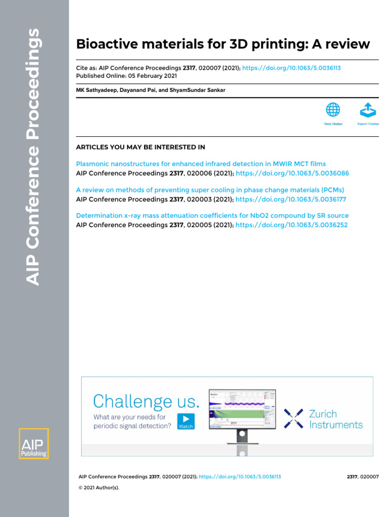 2-Bioactive Materials For 3D Printing A Review | PDF | Bioceramic | Tissue Engineering