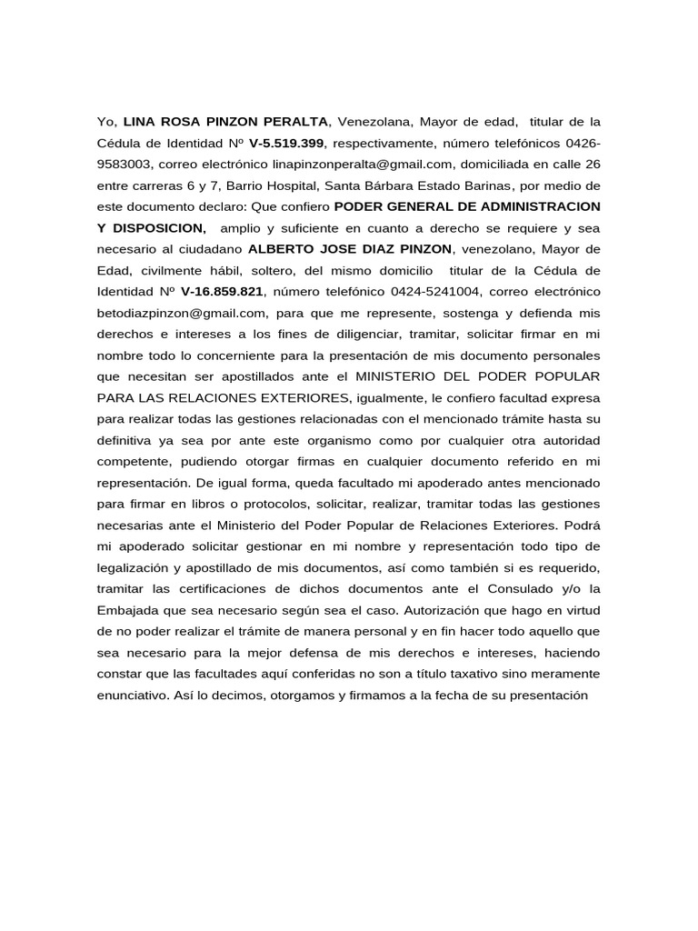 Poder General para Trámites de Apostillado | PDF