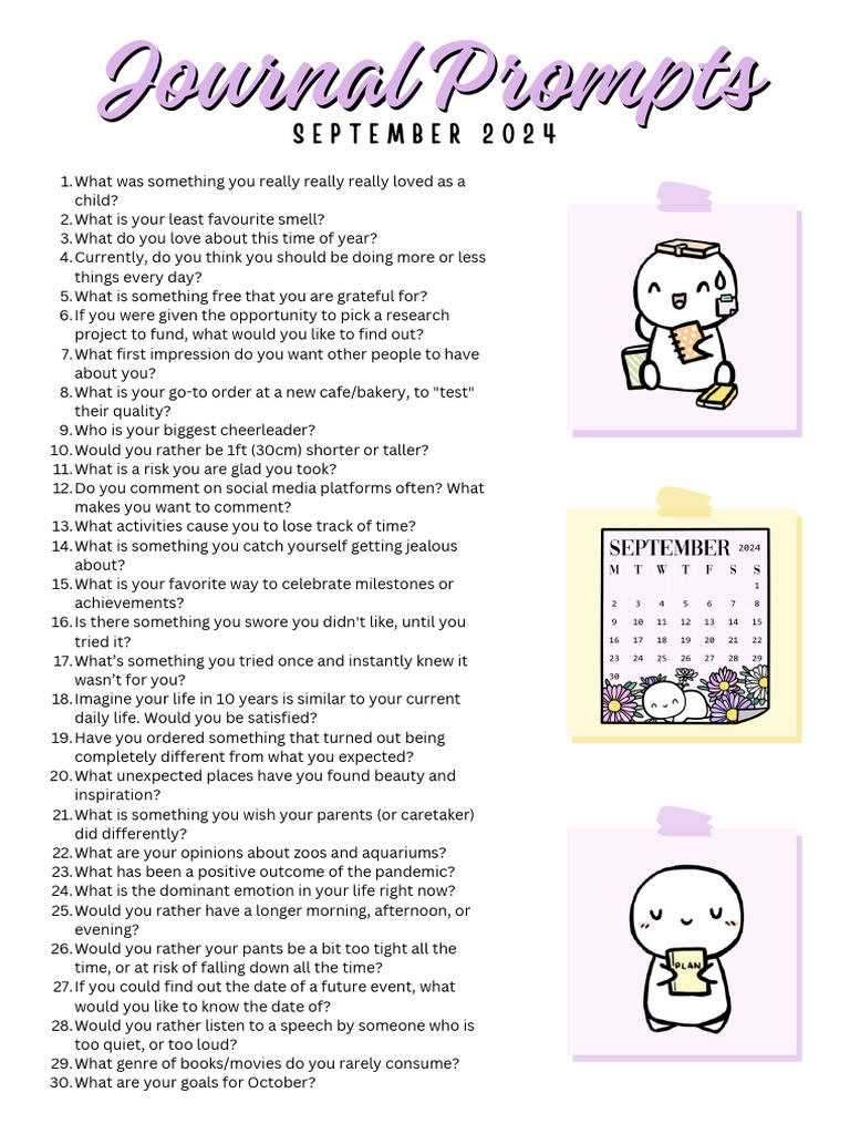 Journal Prompts September 2024 | PDF