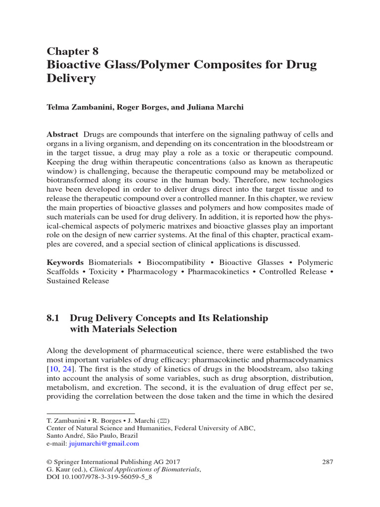 Bioactive Glass Polymer Composites For Drug | PDF | Bioceramic | Biopolymer