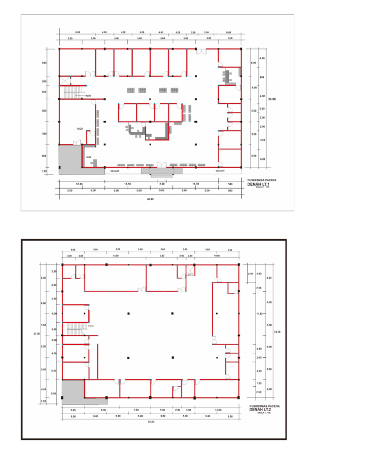 DENAH LT 1 N 2 PUSKES PCDA | PDF