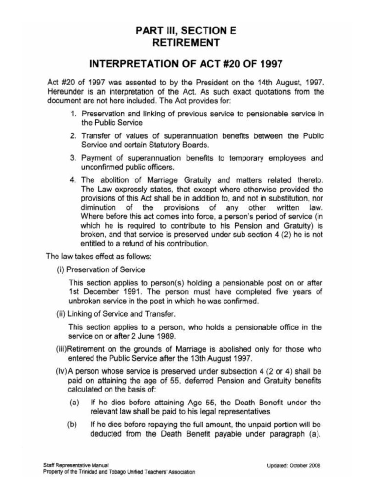 Interpretation of Retirement Act | PDF