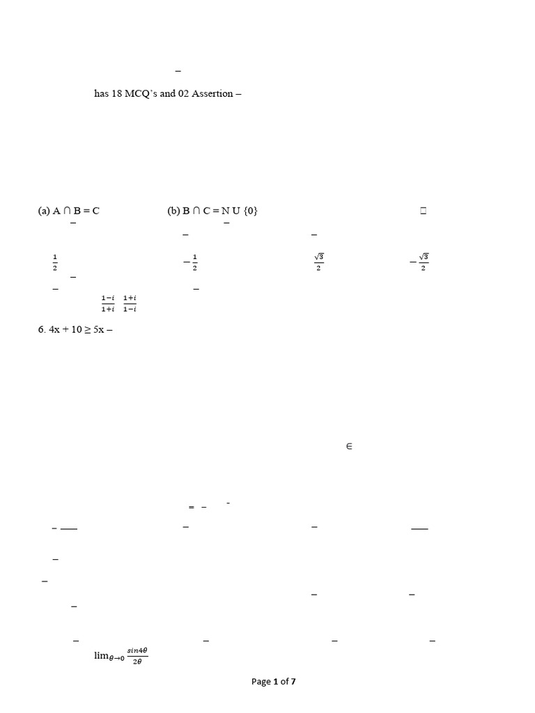 11th Math Sample Paper 25 | PDF | Elementary Geometry | Mathematical ...
