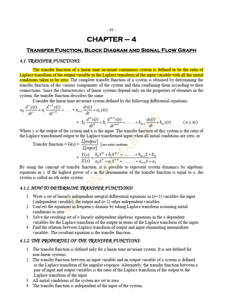 CHAPTER 4 - Transfer Functions | PDF | Function (Mathematics) | Laplace Transform