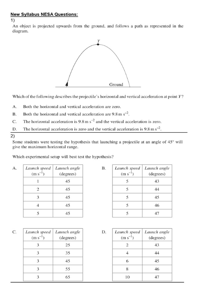 2019 PHY HSC Questions by Topic Module 5 Questions | PDF
