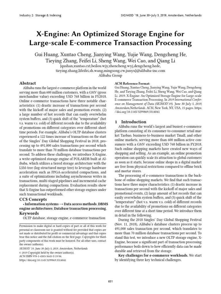 sigmod-xengine | PDF | Cache (Computing) | Database Index