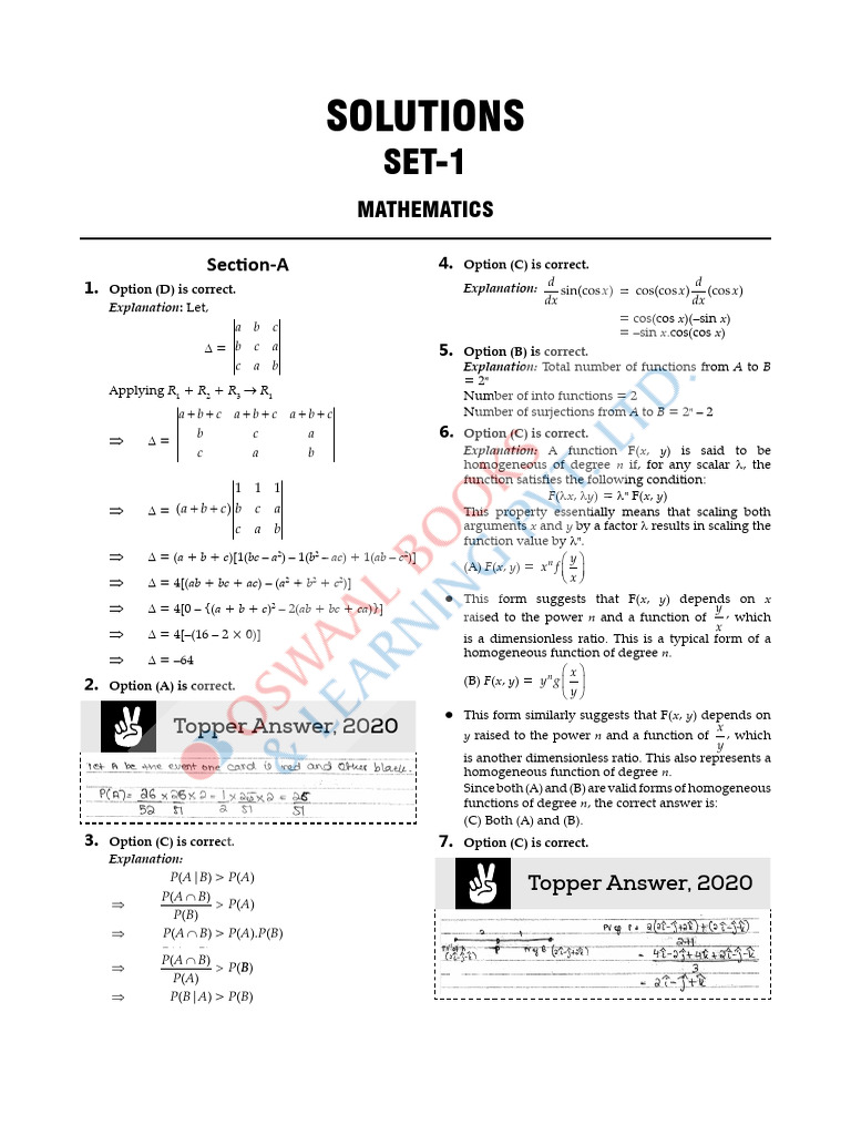 Https App.oswaalbooks.com Download Sample-qp Subsolution 104Mathematics Class 12 Sol 1 & 2 With ...
