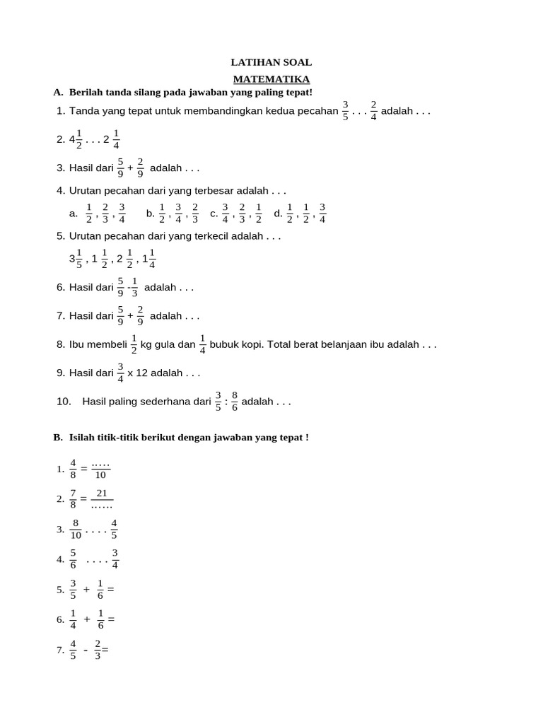 Latihan Soal MTK | PDF