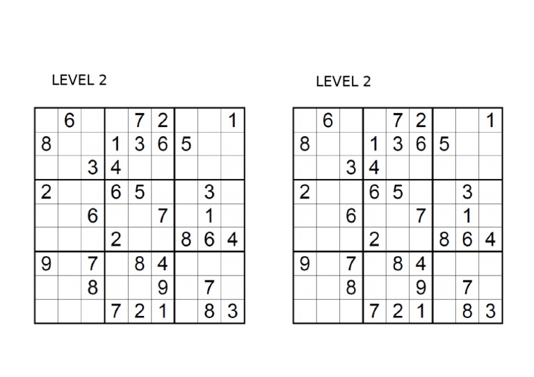 Sudoku Level 2 | PDF