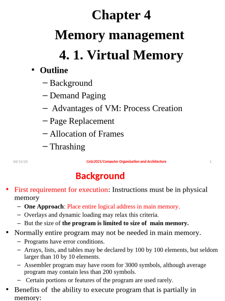 Chapter 4 - Virtual Memory | PDF | Process (Computing) | Computer Data Storage