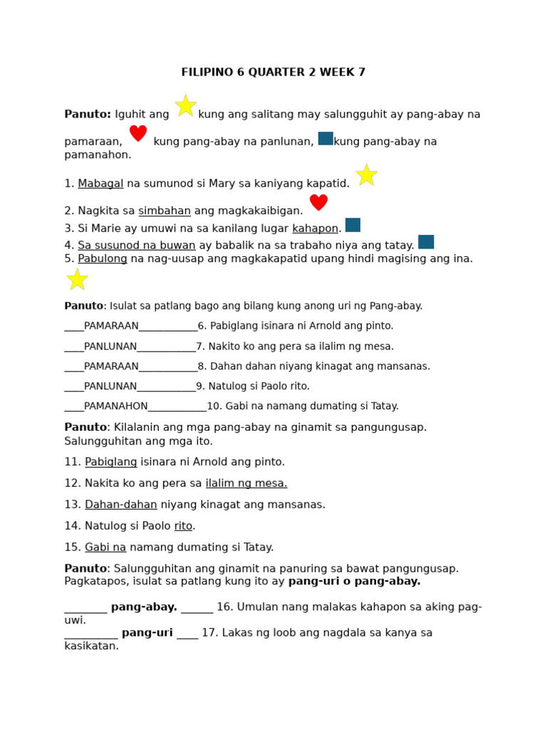 Filipino 6 Quarter 2 Week 7 | PDF