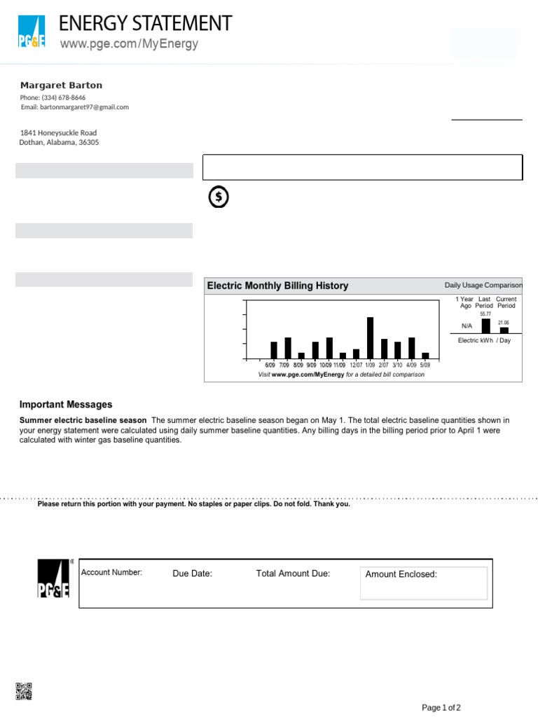107 Margaret Barton Utility Bank Statement | PDF | Power (Physics ...
