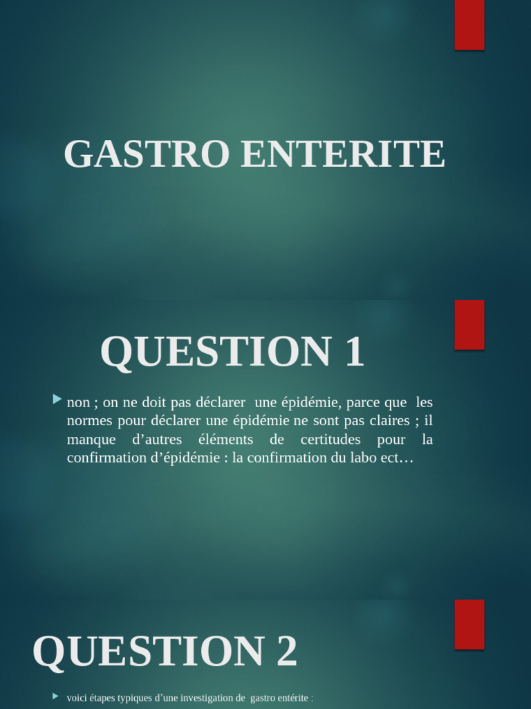Gastro Enterite 1. - 113532 | PDF | Nourritures | Épidémie