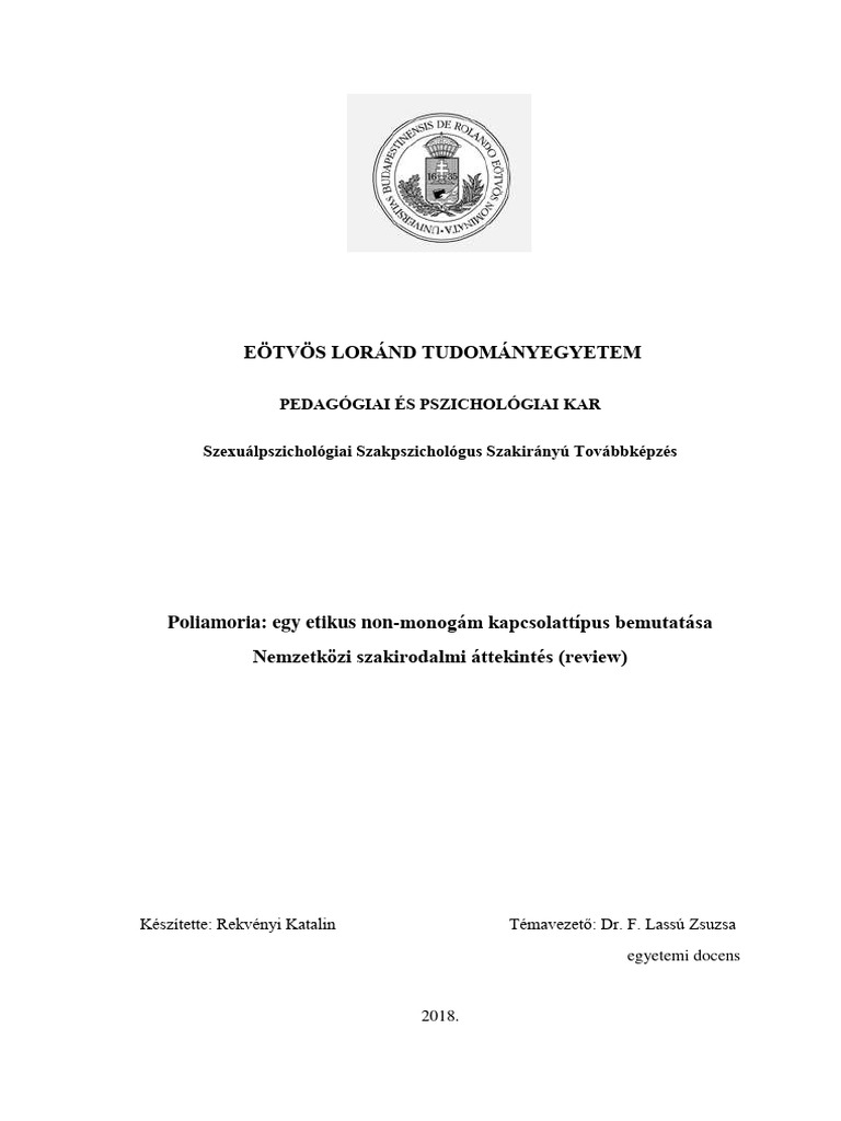 Poliamoria - Egy Etikus Non-Monogám Kapcsolattípus Bemutatása | PDF