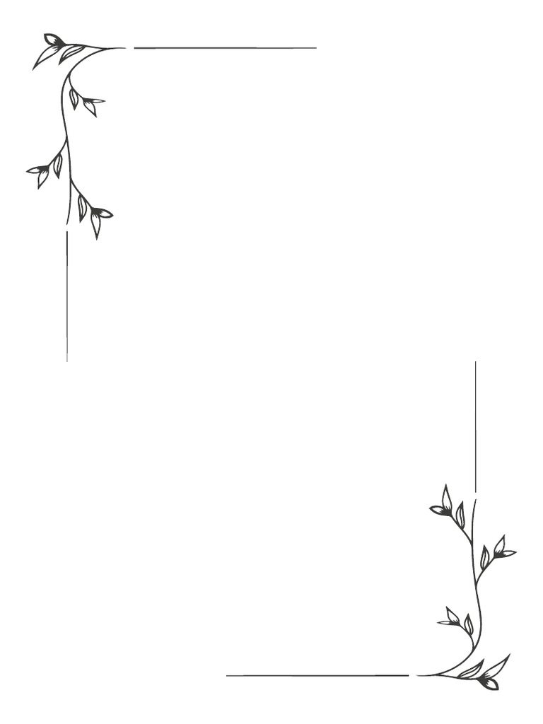 Simple Border Classic Frame Stationery Botanical Paper A4 Document | PDF