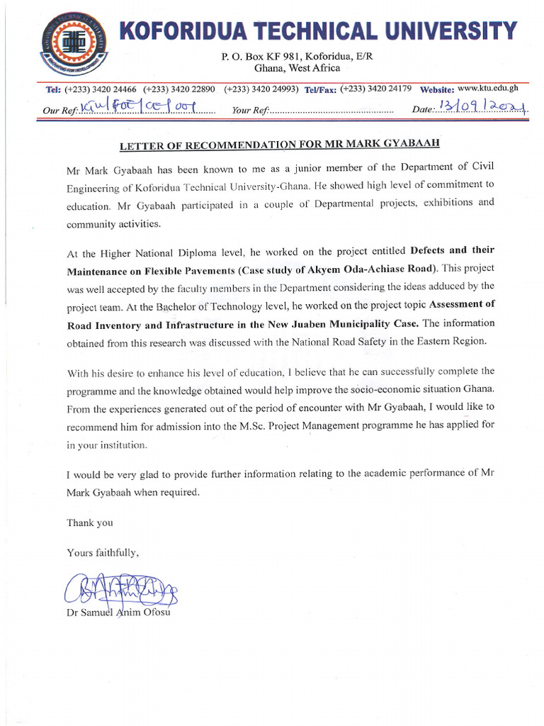 Letter of Recommendation 1 | PDF