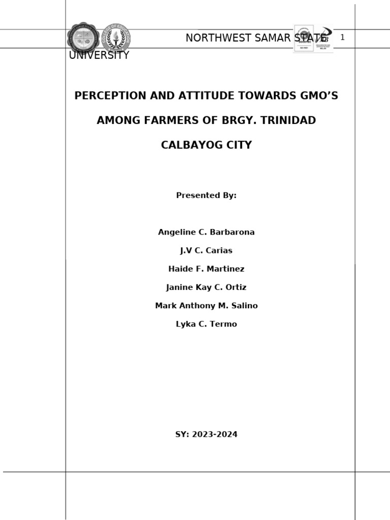 GROUP 1 Chapter 1 RESEARCH FINAL | PDF | Genetic Engineering | Genetically Modified Organism