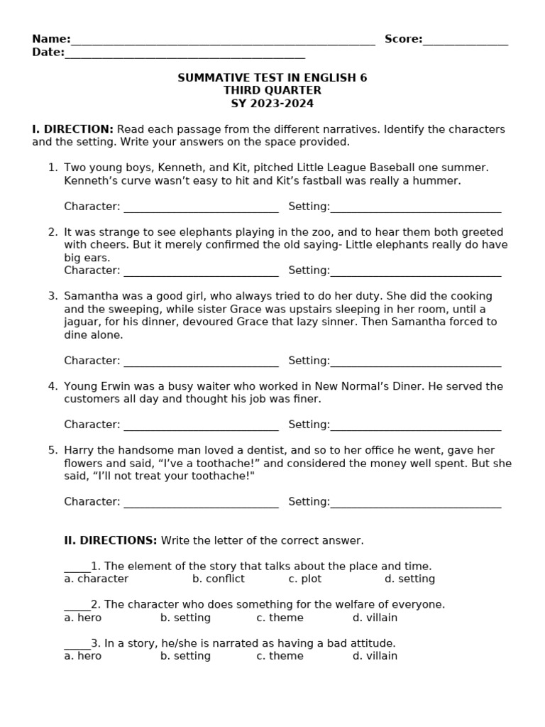 Summative Test in Science 6 | PDF