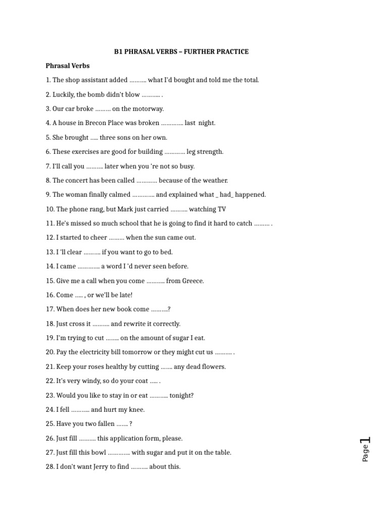 B1 Phrasal Verbs | PDF