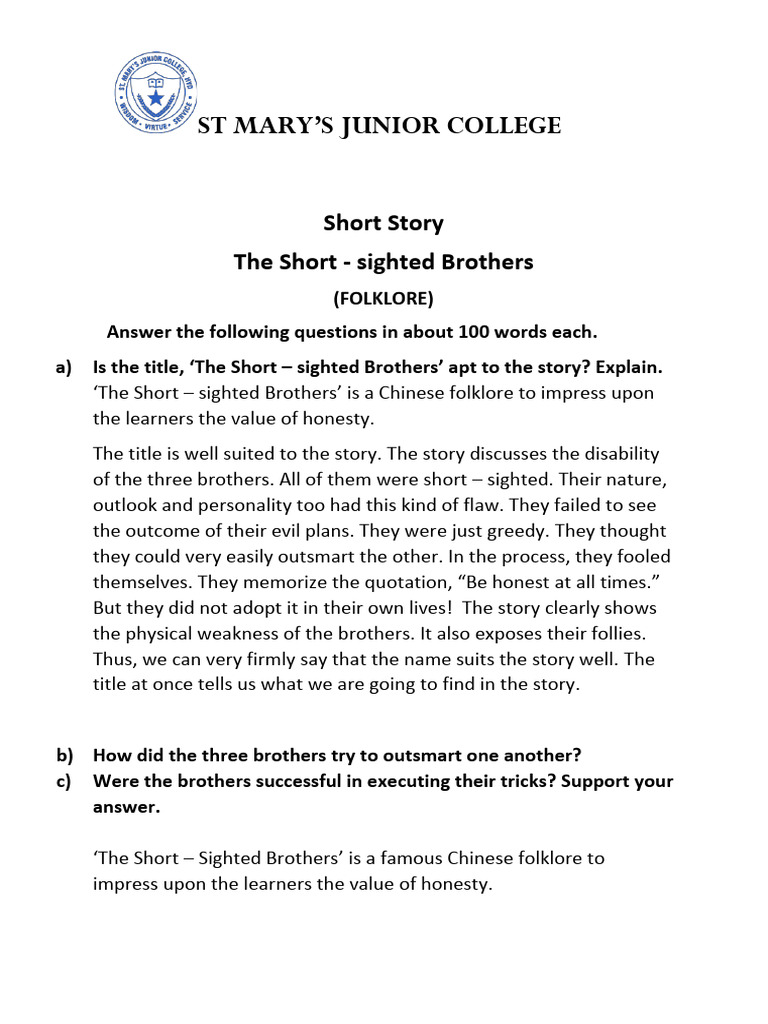 Short Sighted Brothers | PDF