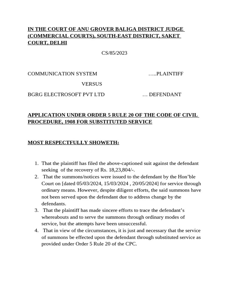 ORDER 5 RULE 20 | PDF | Service Of Process | Affidavit