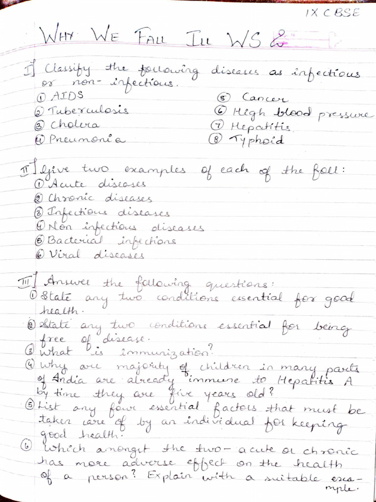 Why we fall ill WS 2 | PDF