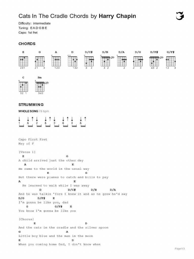 Cats in The Cradle Chords | PDF