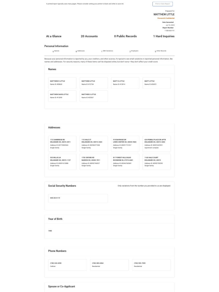 850score-43978 (2 Credit Report2 | PDF | Credit | Finance & Money Management