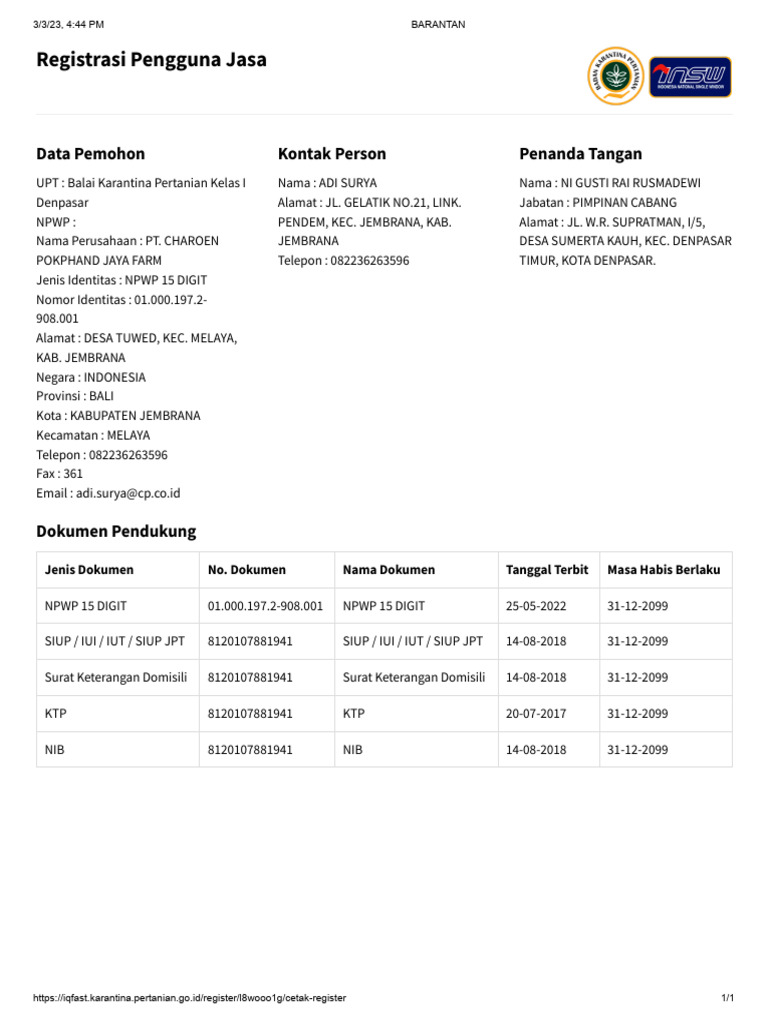 Barantan PPK Online CPJF | PDF
