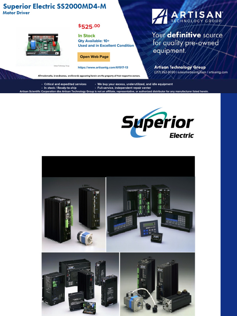 Superior Motion Control Datasheet | PDF | Electric Motor | Amplifier