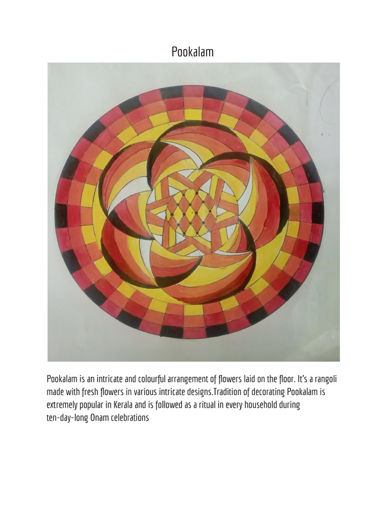 Pookalam: Flower Art for Onam Celebrations | PDF