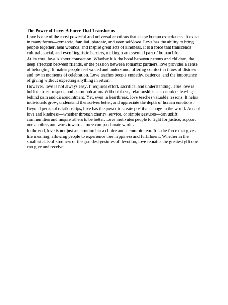 The Transformative Power of Love | PDF
