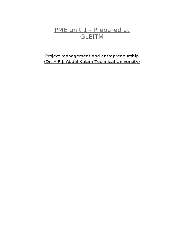 pme-unit-1-prepared | PDF | Entrepreneurship | Motivation