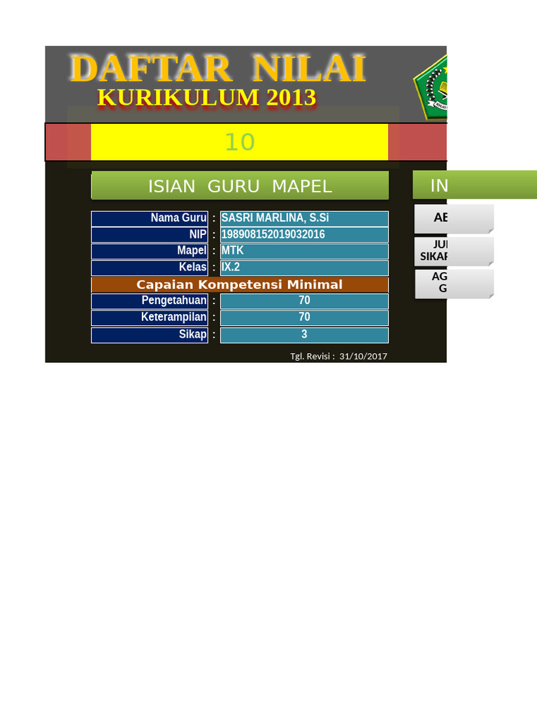NILAI RAPOR MID 8.6 OK | PDF