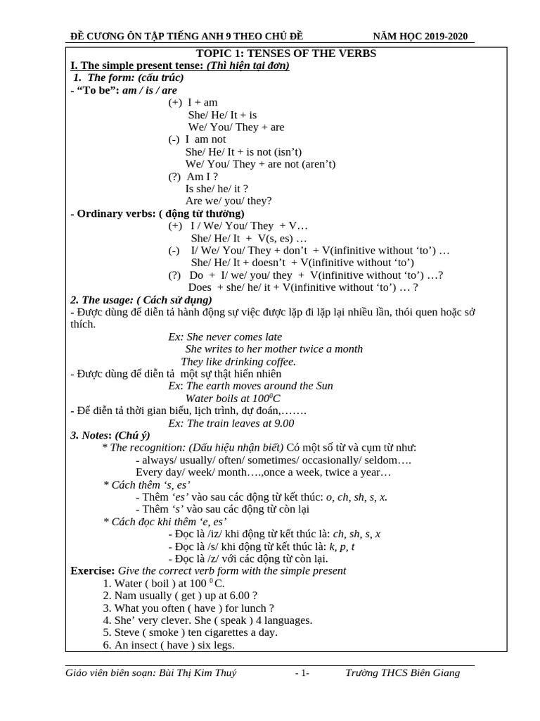 De Cuong On Tap Anh 9 8 Tuan Dau hk2 | PDF