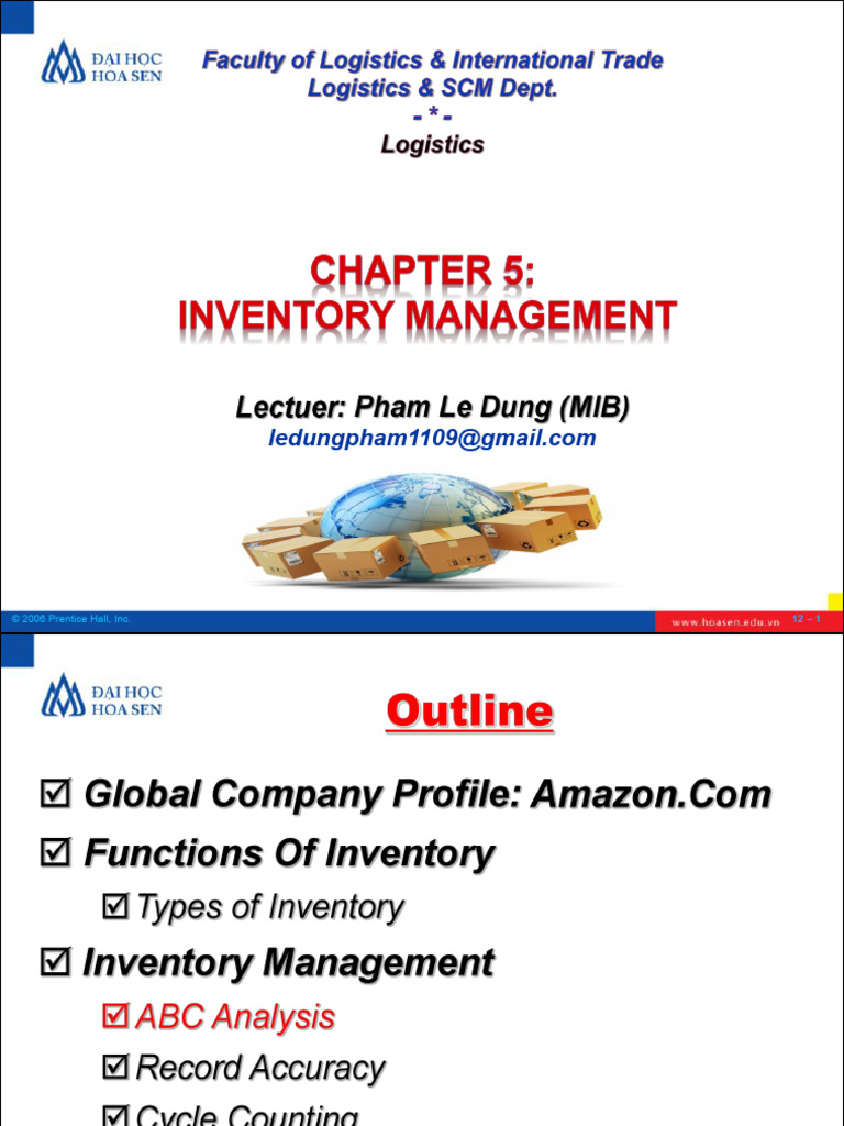 (Logistics) Chap 5 - Inventory Management - English (Textbook) - To SV ...