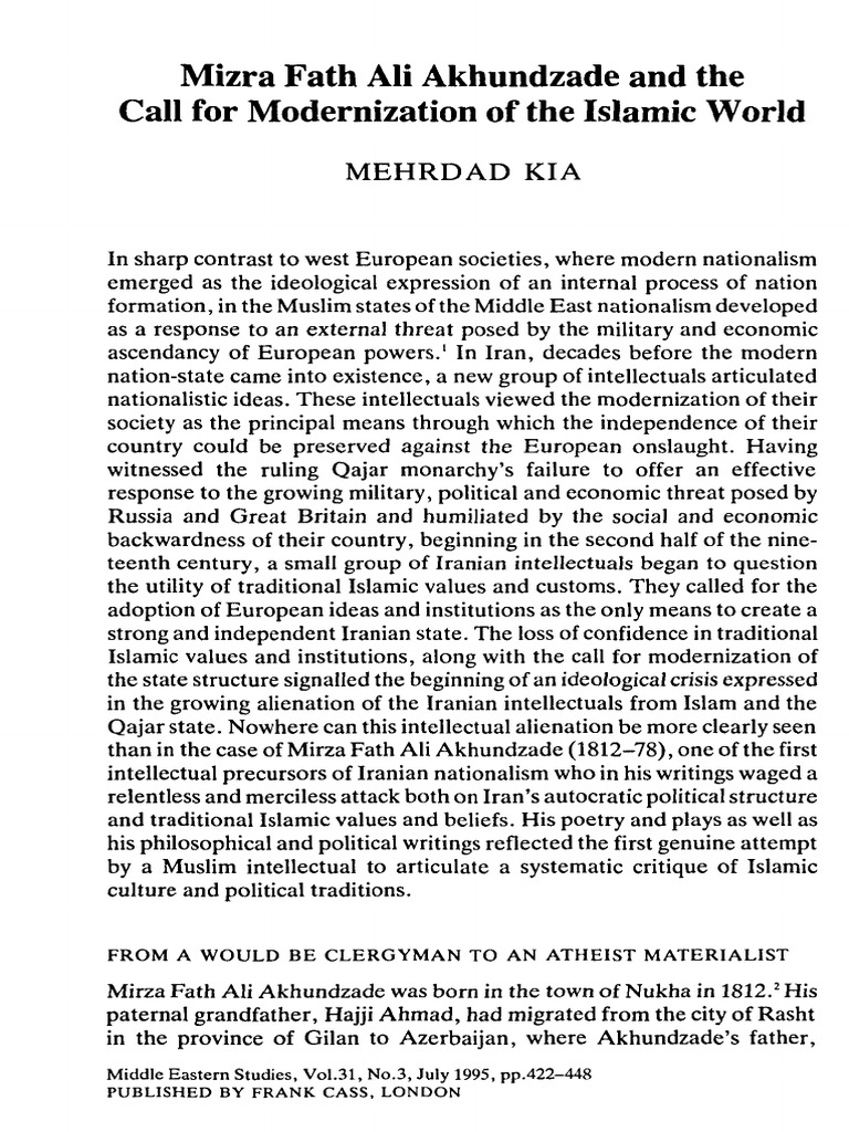 Iranian Nationalism's Pioneer | PDF | Ulama | Arabic