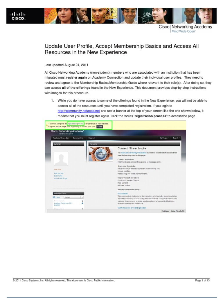 Update User Profile, Accept Membership Basics and Access All Resources ...