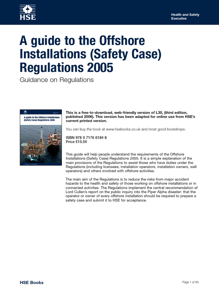 l30 Guide To The Offshore Installations Safety Case Regulations | PDF ...