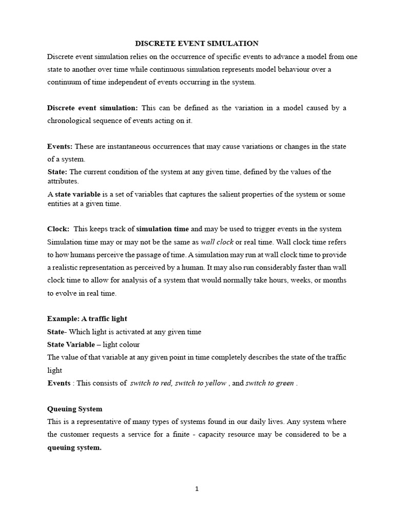 Lecture Note On Discrete Event Sim | PDF | Statistical Theory | Applied Mathematics