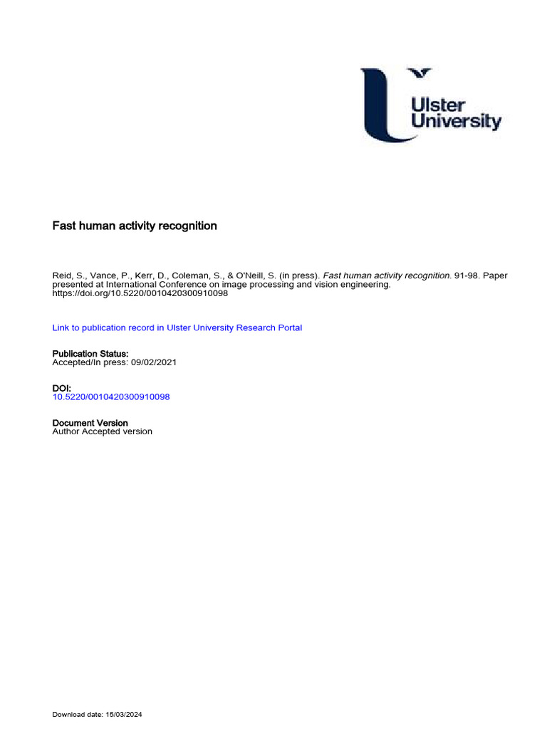 Fast Human Activity Recognition | PDF | Graphics Processing Unit | Video