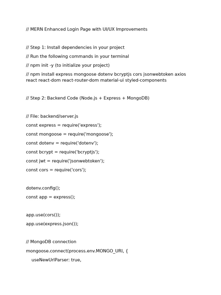 MERN Enhanced Login Page with UI | PDF | Software Engineering | System ...