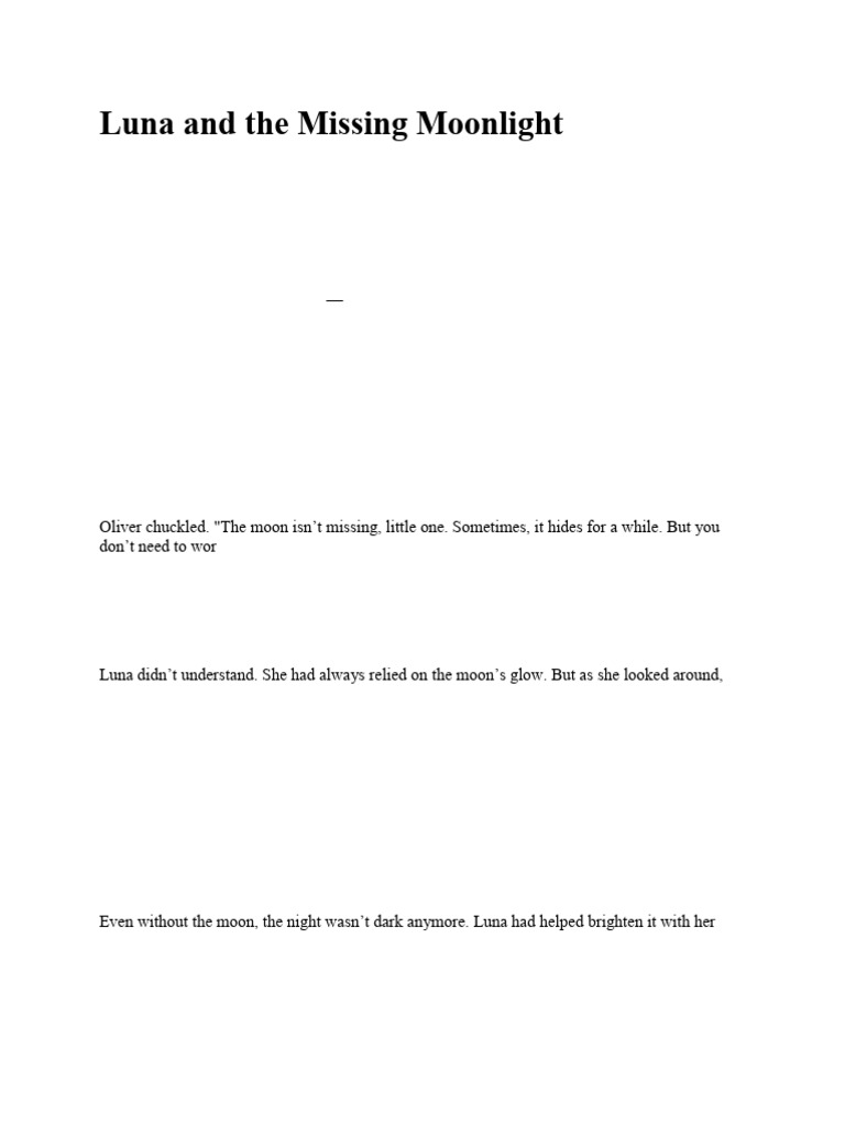 Luna and the Missing Moonlight | PDF