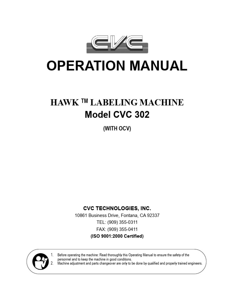 CVC 302 Manual | PDF | Safety | Occupational Safety And Health