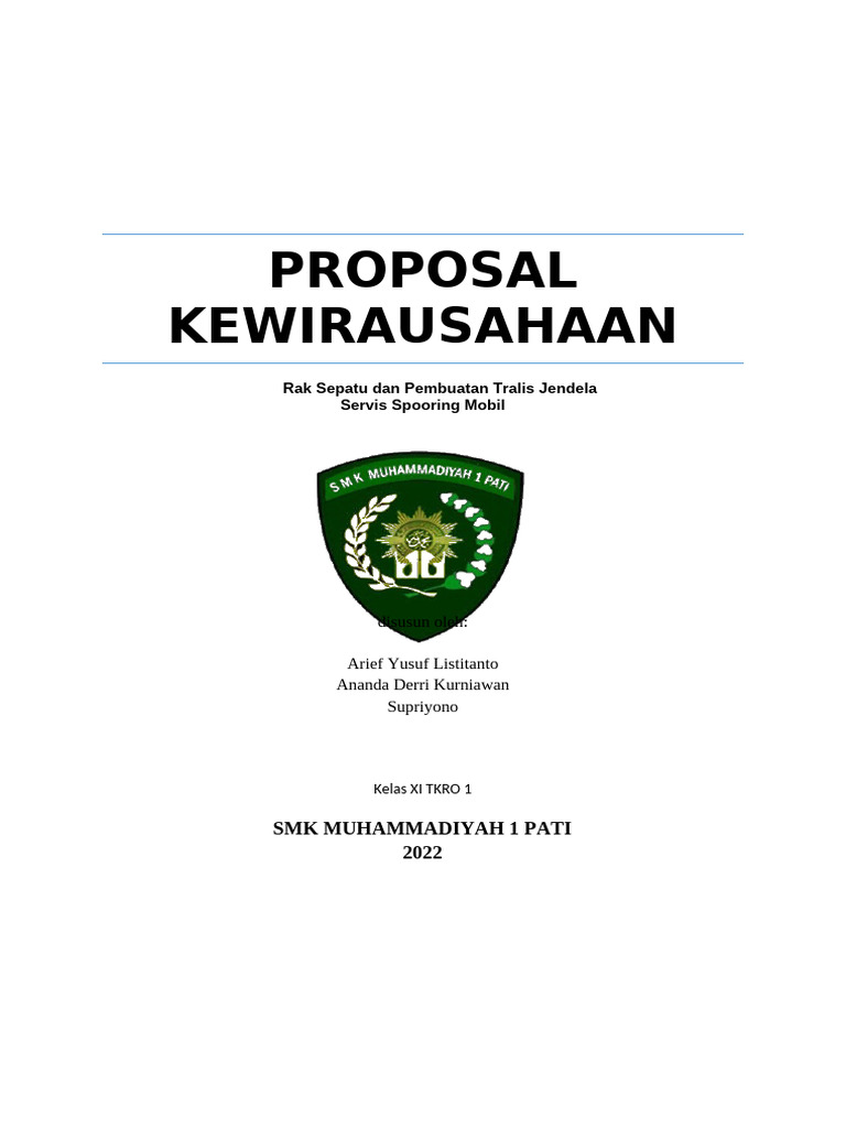 PROPOSAL KEWIRAUSAHAAN Docx | PDF