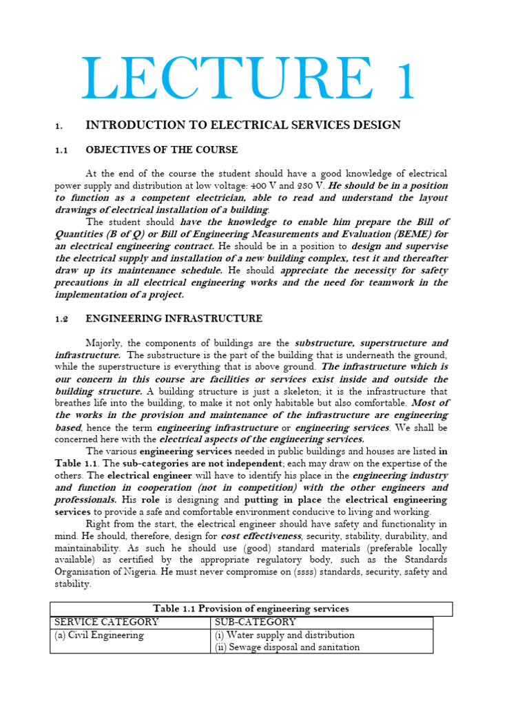 Electrical Services Design Overview | PDF | Electric Power Distribution ...