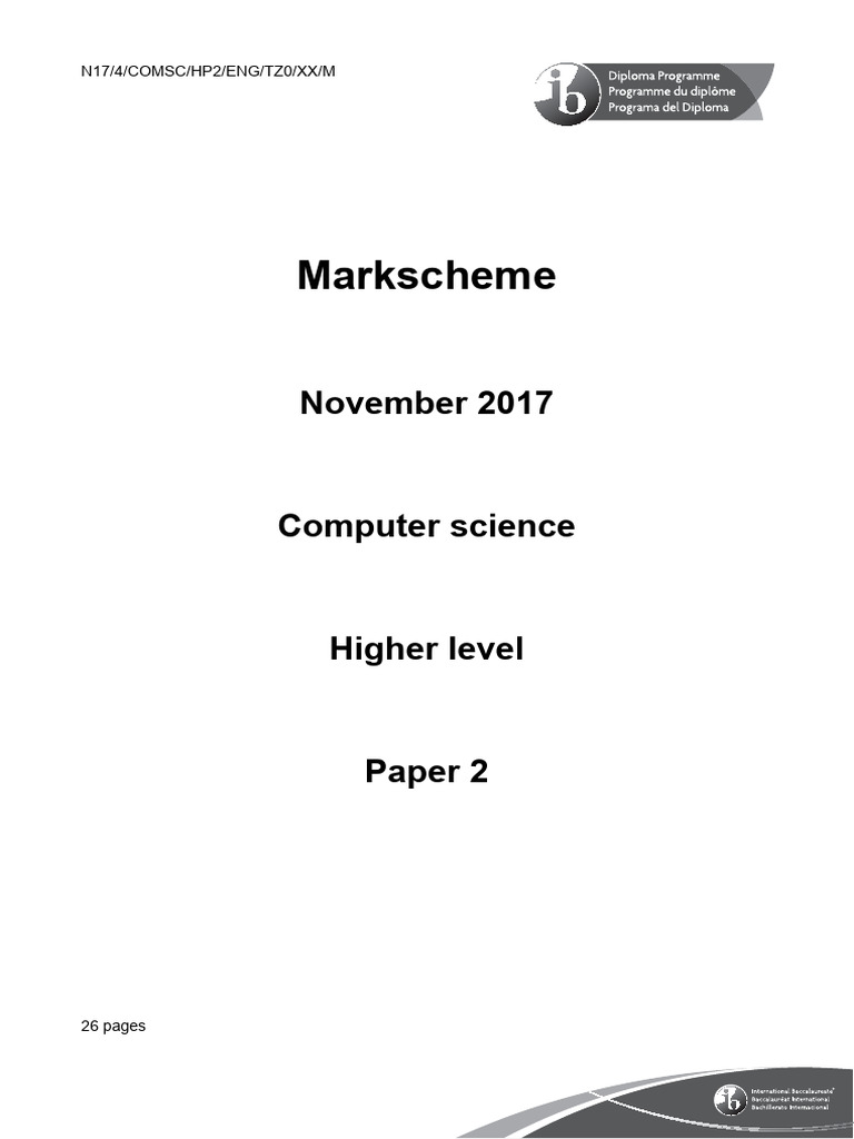Computer Science Paper 2 HL Markscheme | PDF | Databases | Database Transaction