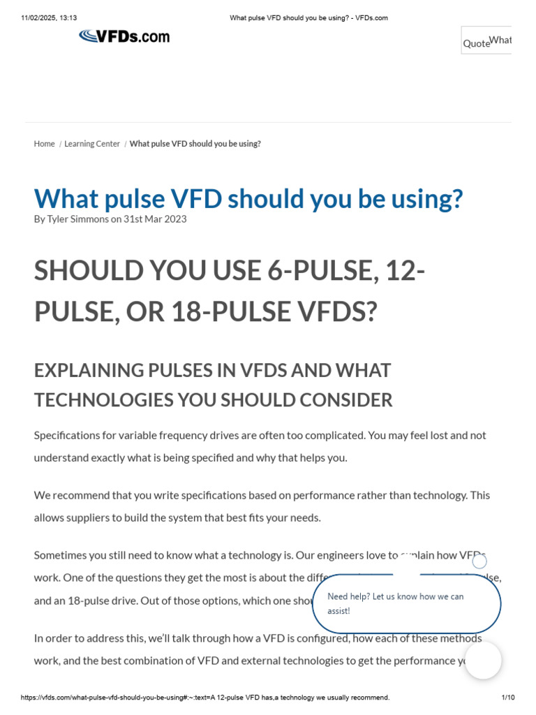 What Pulse VFD Should You Be Using | PDF | Electrical Engineering ...